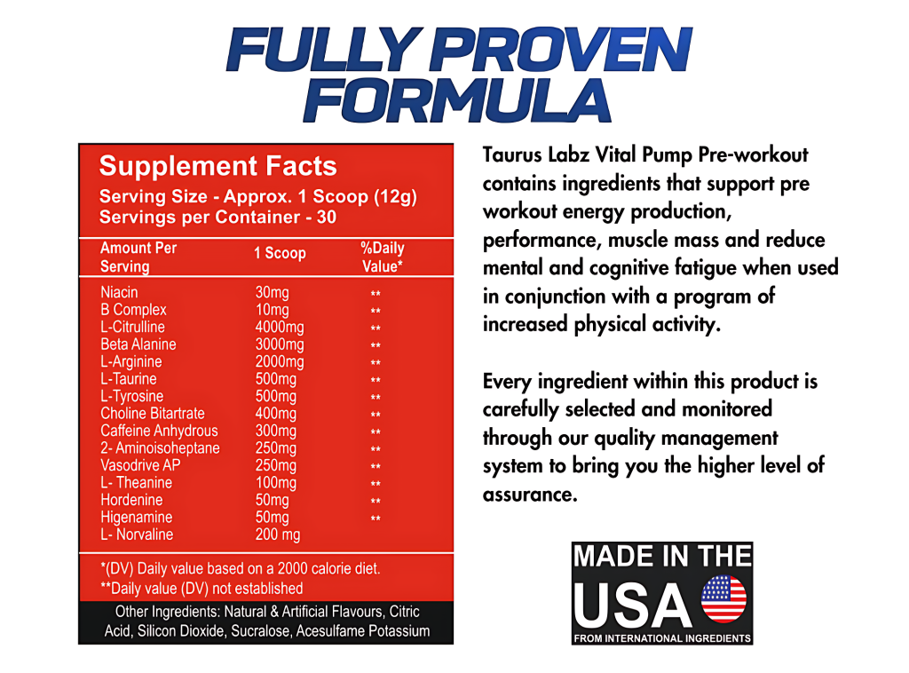 Vital Pump Extreme Pre-workout Fruit Punch - tauruslabz